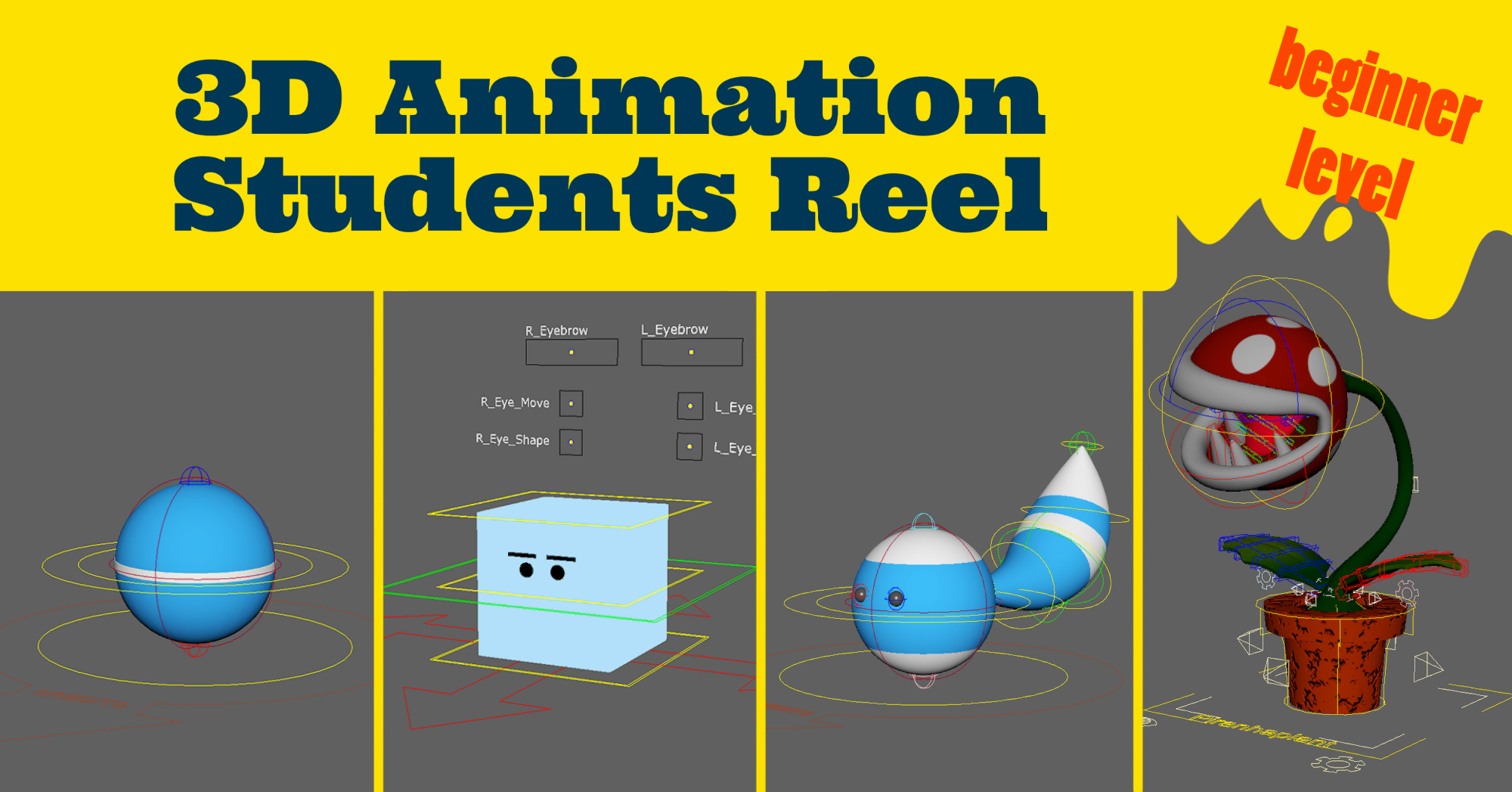 3D Animation student reel, beginner level - Cristina Teaching Art
