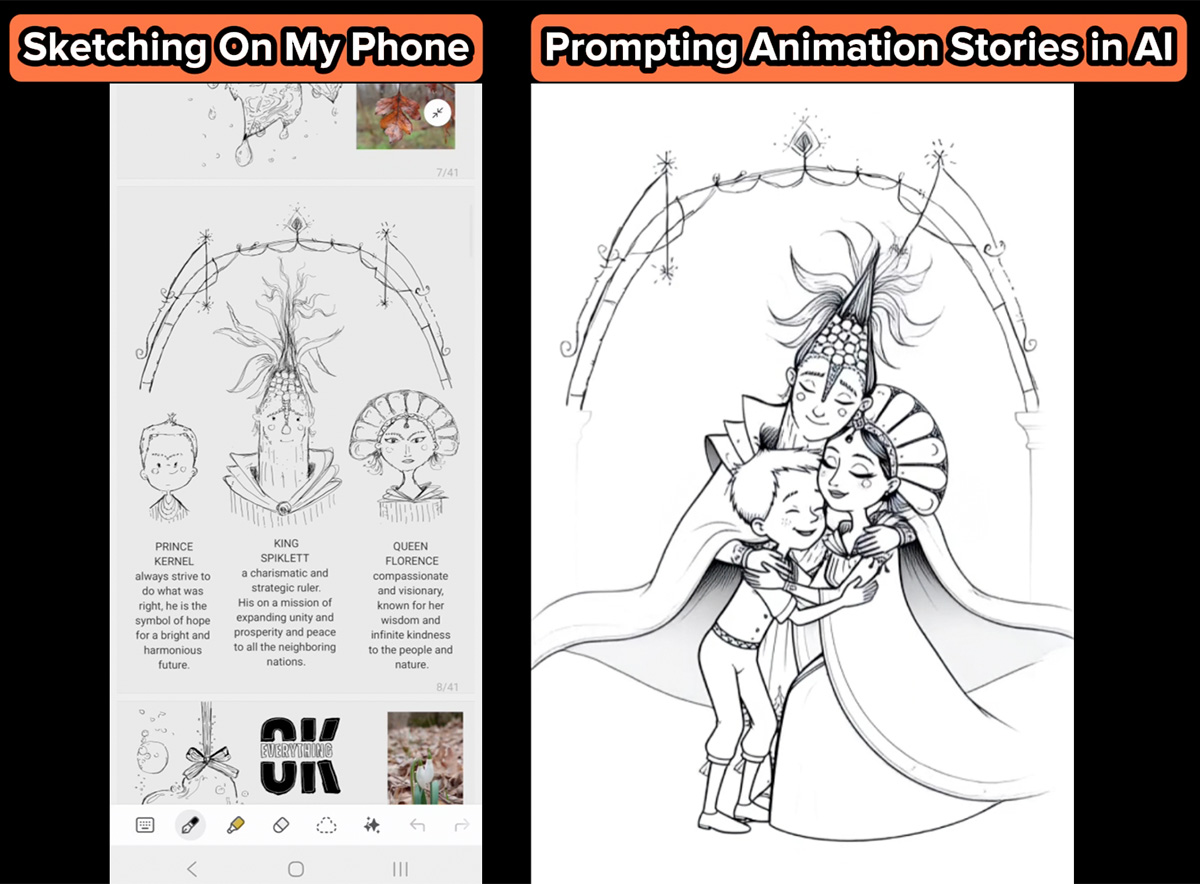 Creativity Reel: Animated Sketchbook Using AI – Cristina Teaching Art